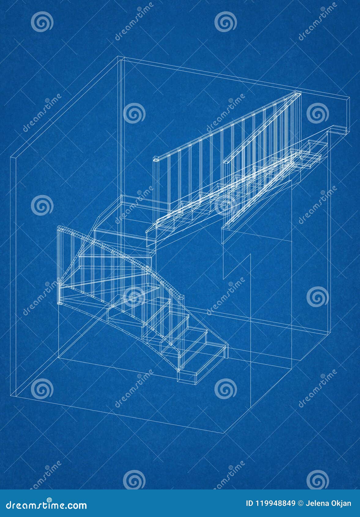 Stairs Architect Blueprint stock image. Image of climbing - 119948849