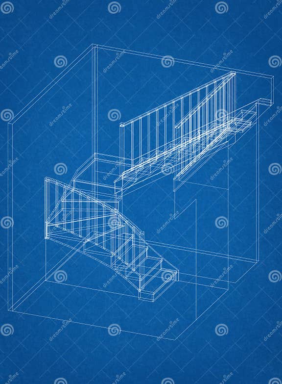 Stairs Architect Blueprint stock image. Image of climbing - 119948849