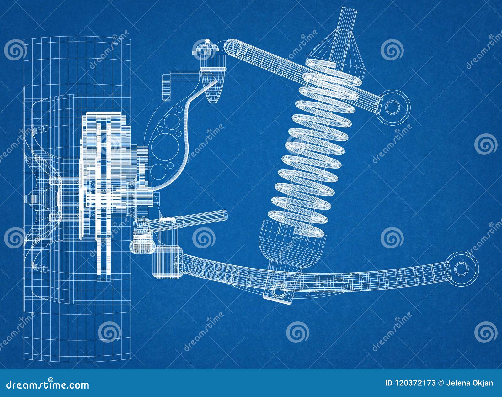 Suspension Architect Blueprint Stock Image - Image of repair ...