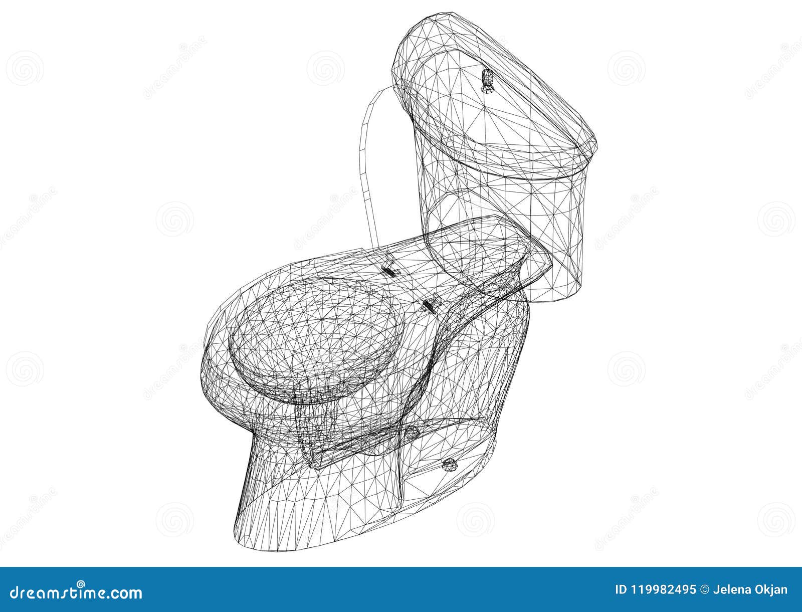 Toilet Design Architect Blueprint - Isolated Stock Illustration ...