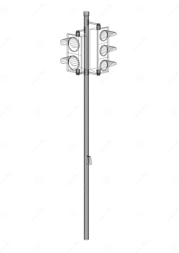 Traffic Light Architect Blueprint Stock Illustration - Illustration of ...