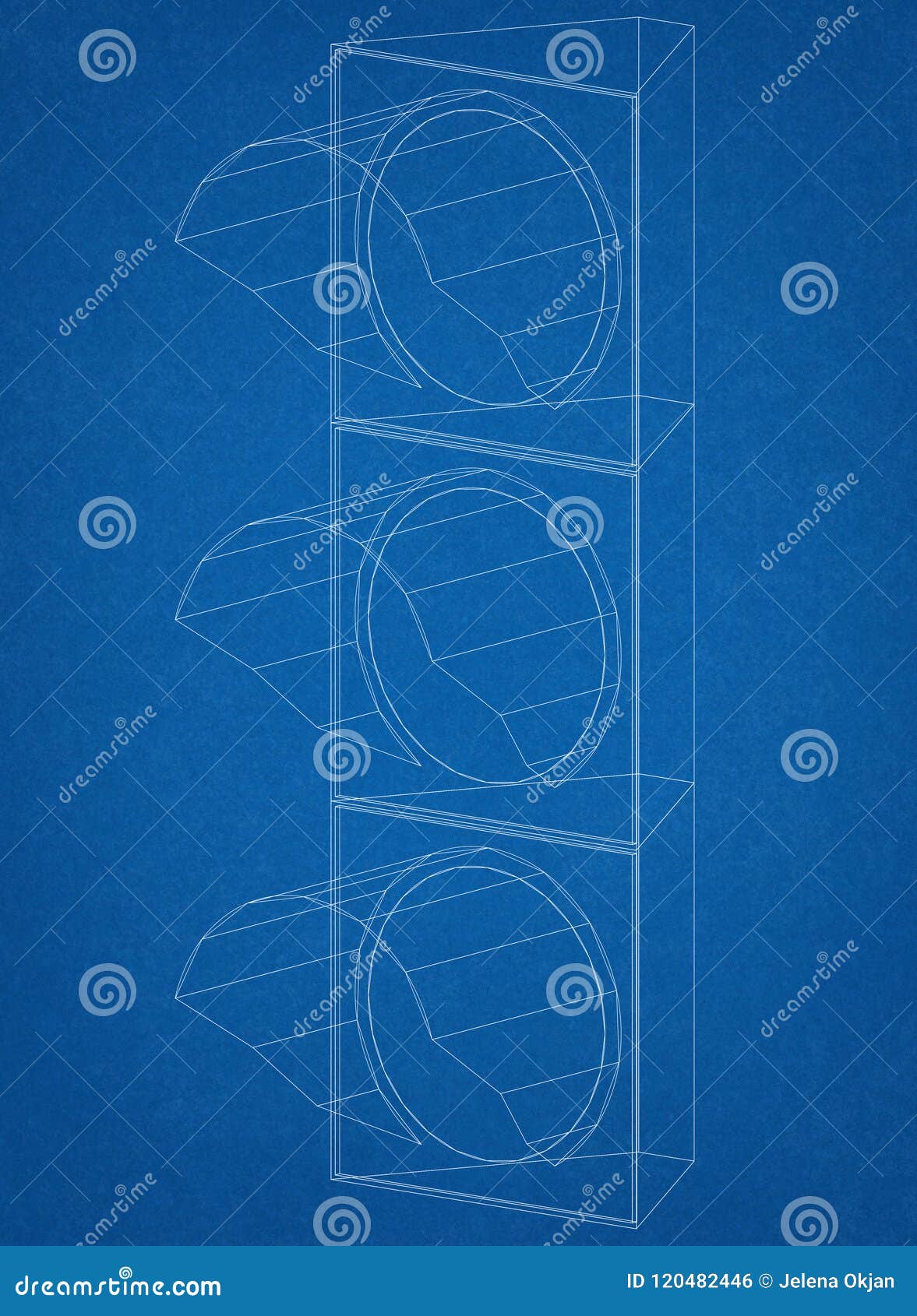 Traffic Lights Design Architect Blueprint Stock Photo - Image of cross ...