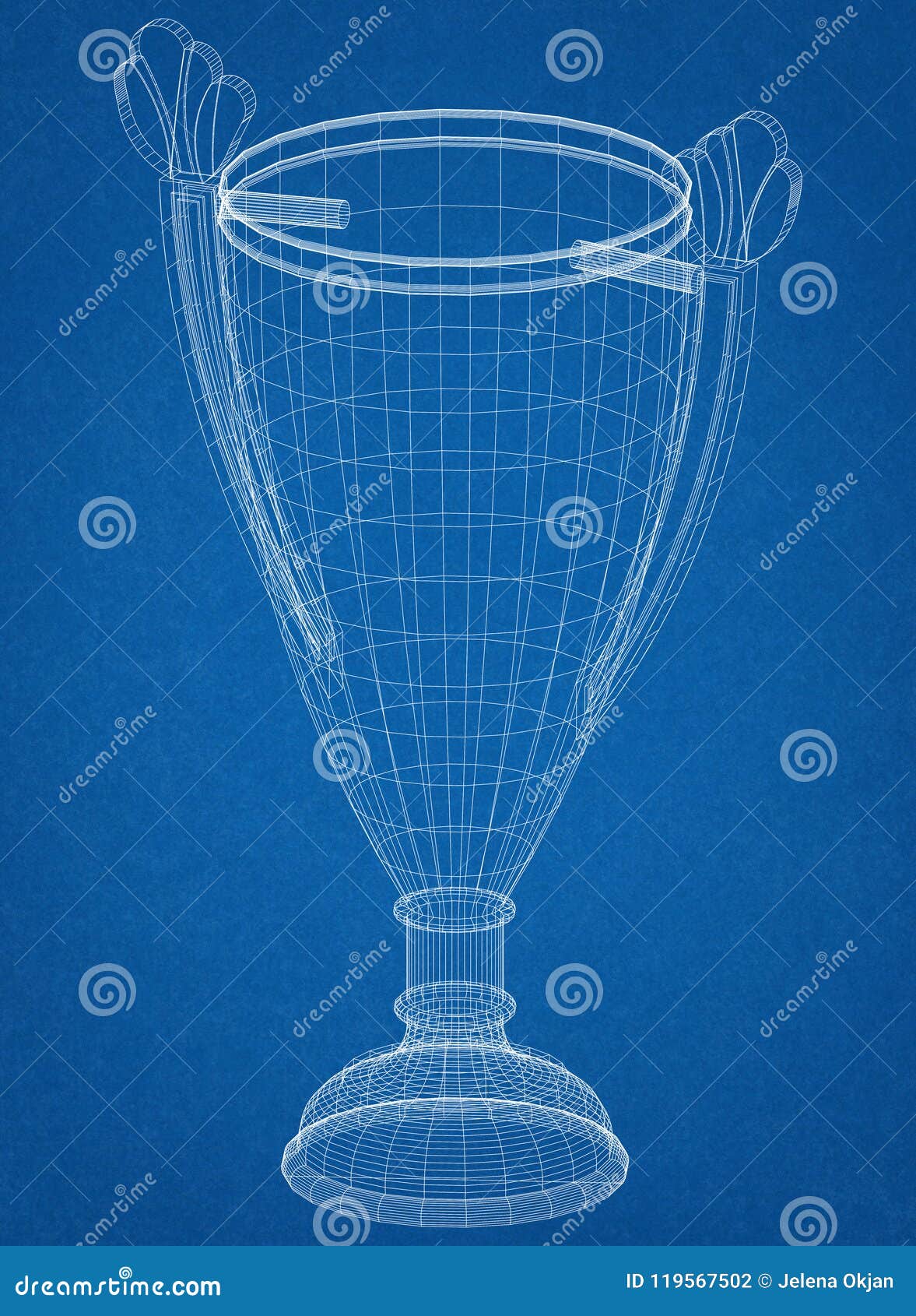 Trophy Design Architect Blueprint Stock Illustration - Illustration of ...