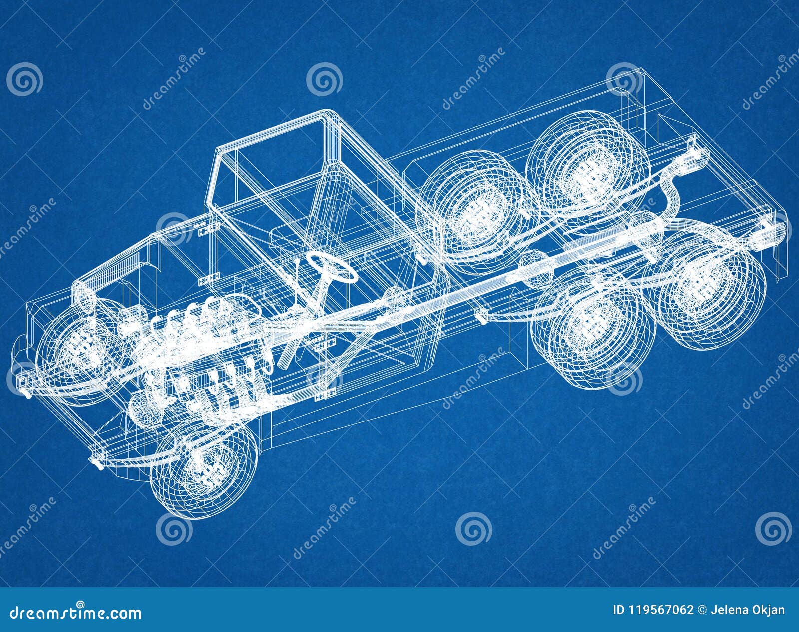 Truck Architect Blueprint stock illustration. Illustration of road ...