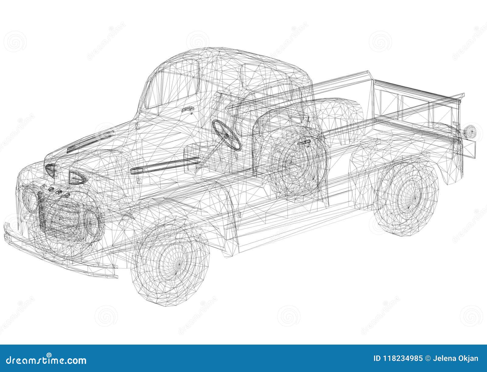 Truck Architect Blueprint - Isolated Stock Illustration - Illustration ...