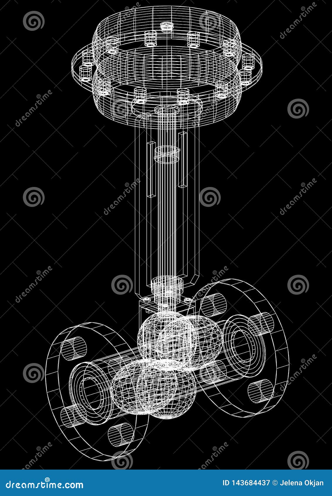 Valve Architect blueprint stock illustration. Illustration of ...