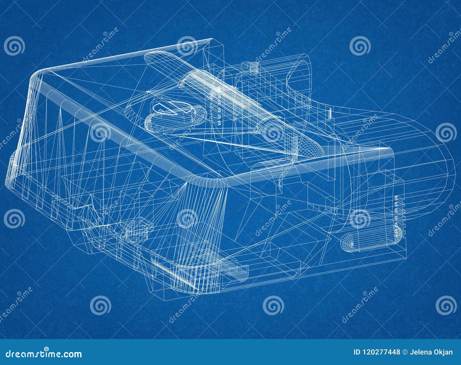 Virtual Reality Headset Architect Blueprint Stock Illustration ...