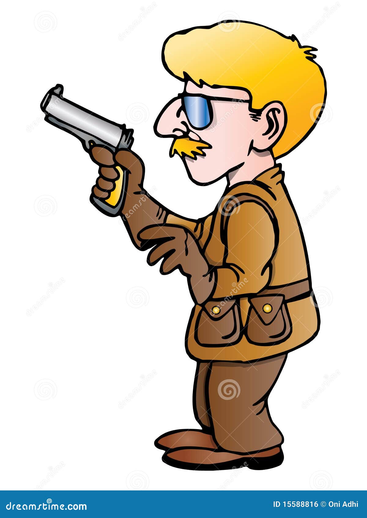 Shooter stock illustration. Illustration of rifle, shooting - 15588816