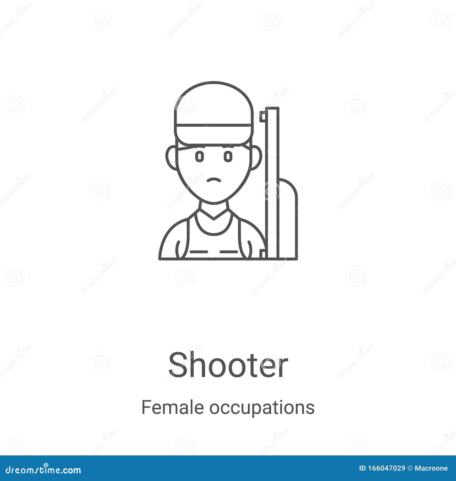 Shooter Icon Vector from Female Occupations Collection. Thin Line ...