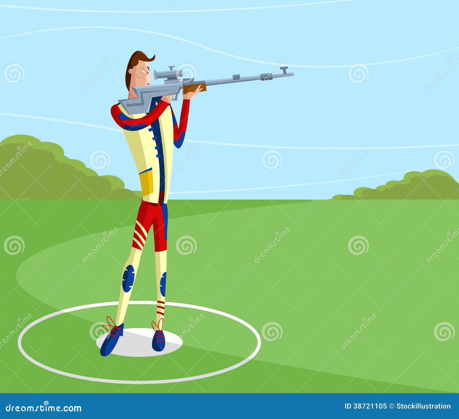 Shooter making aim stock vector. Illustration of rifleman - 38721105