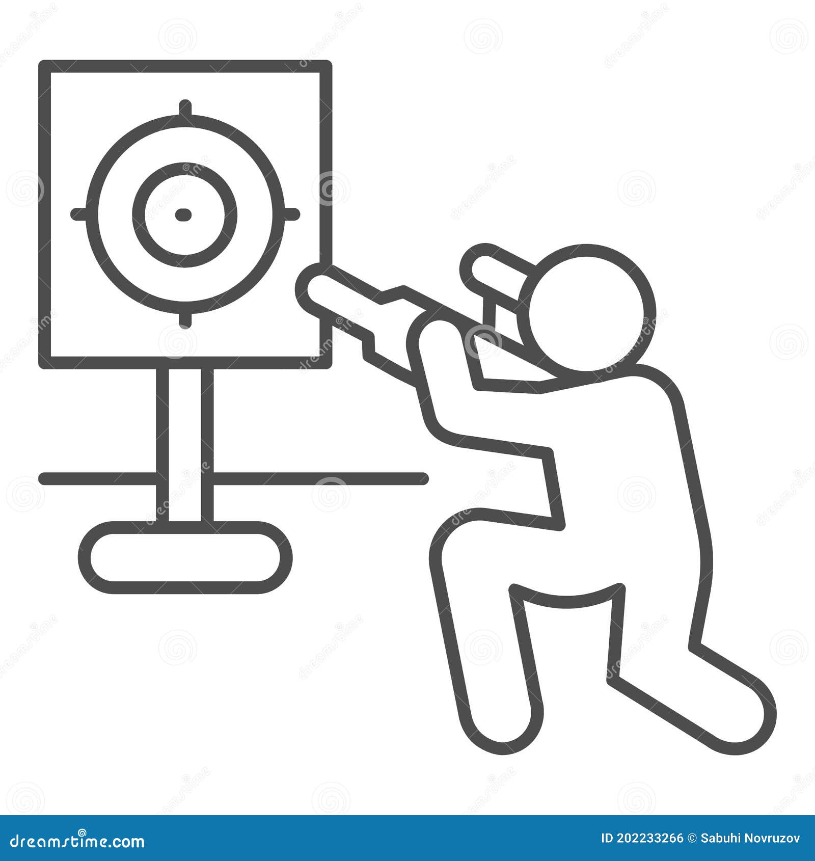 Shooter and Target Thin Line Icon, Self Defense Concept, Shooting Range ...
