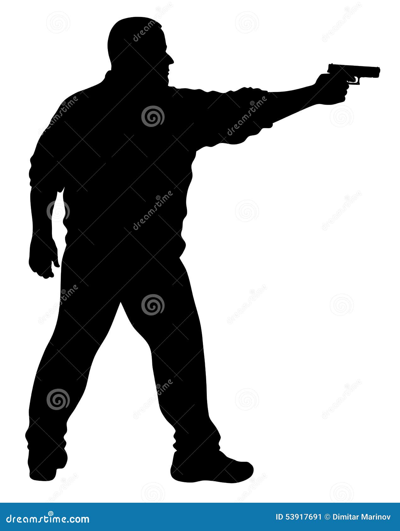 Shooter stock vector. Illustration of silhouette, shot - 53917691
