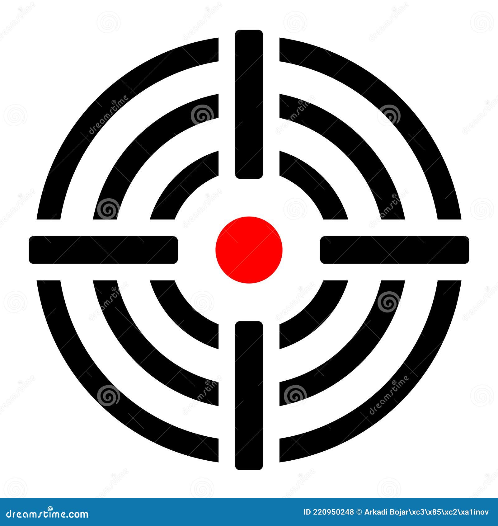 Shooting aim vector icon stock vector. Illustration of cross - 220950248
