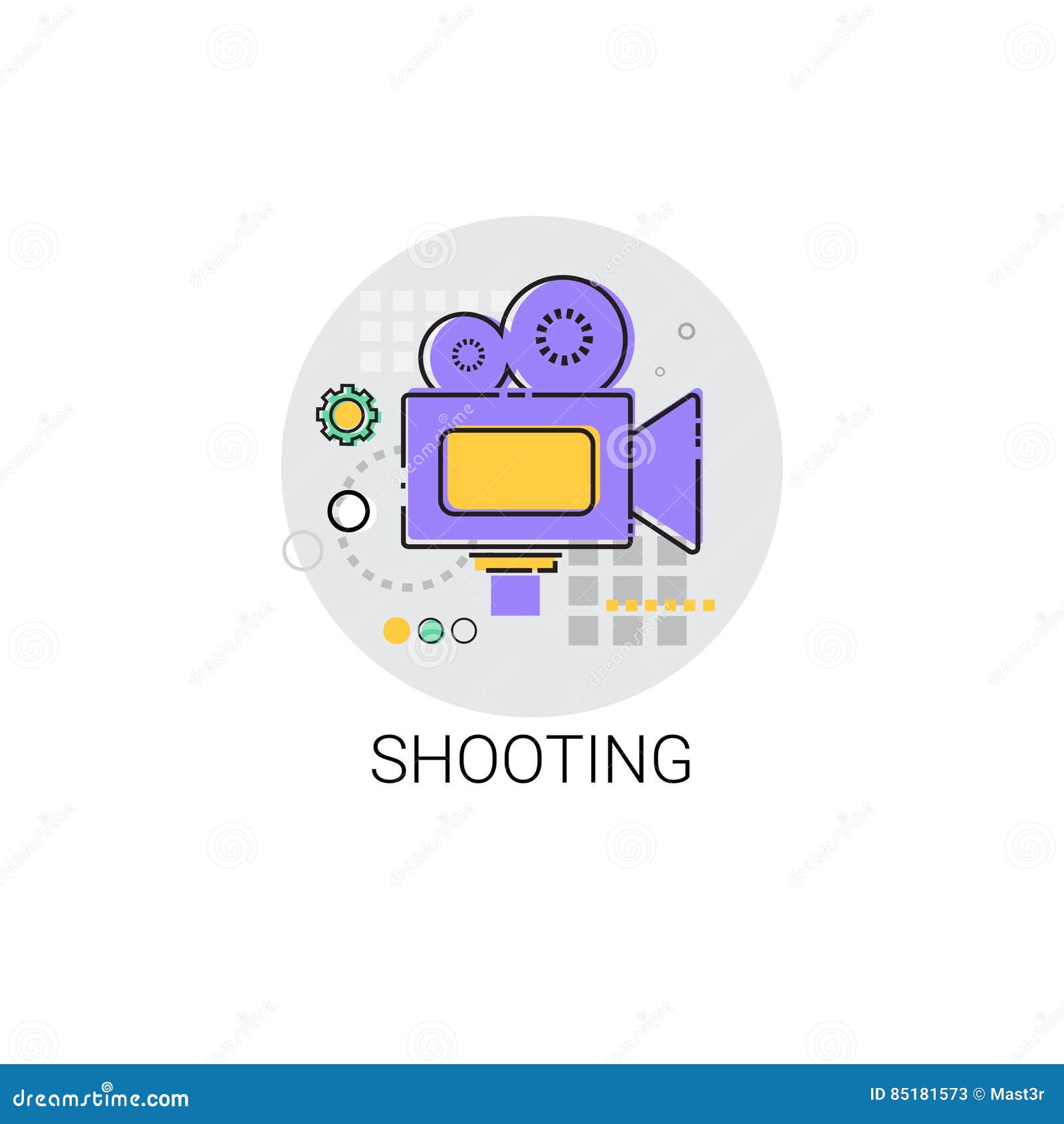 Shooting Camera Film Production Industry Icon Stock Vector ...