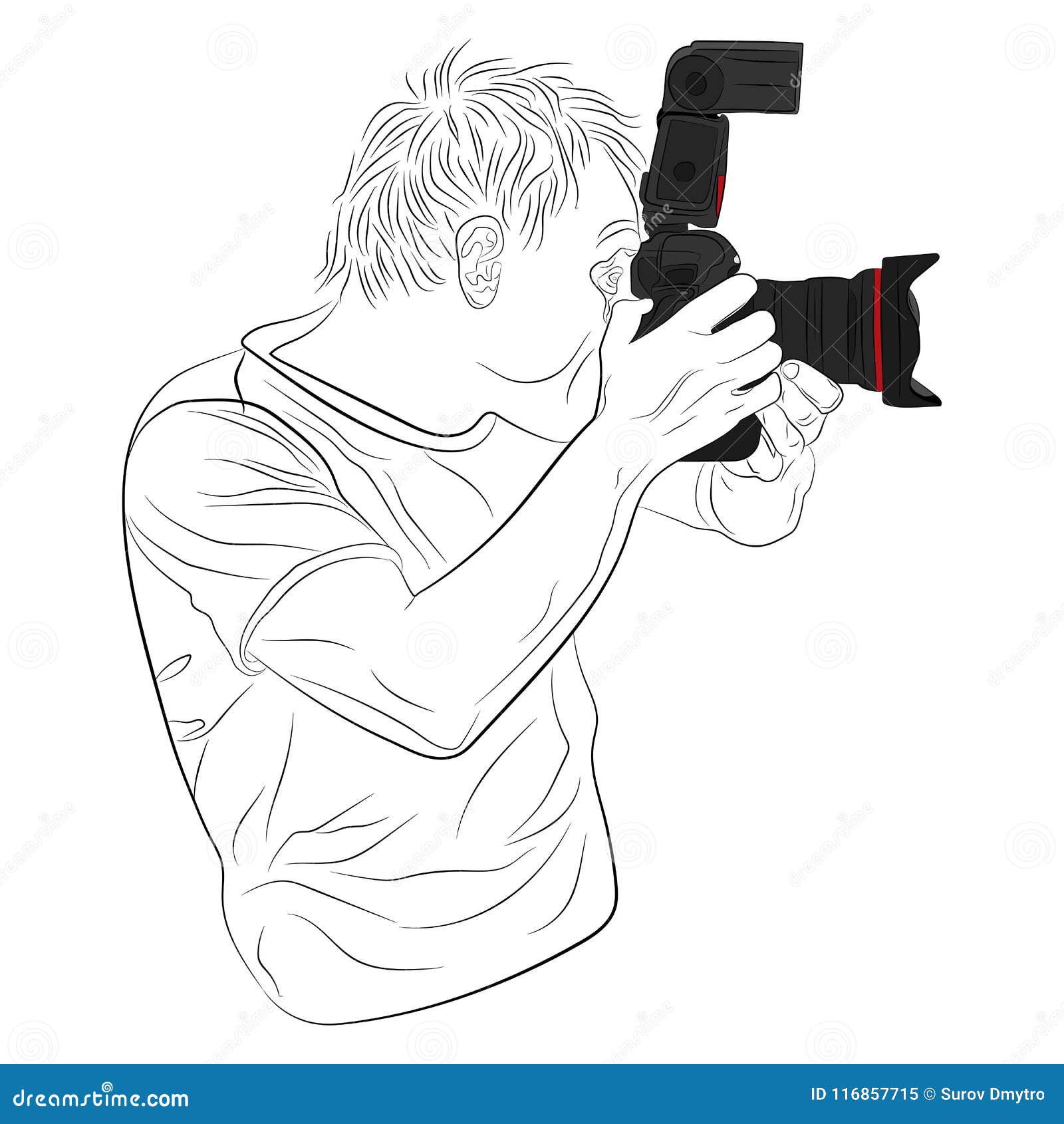 Shooting on Camera Vector Drawing Illustration Stock Illustration ...