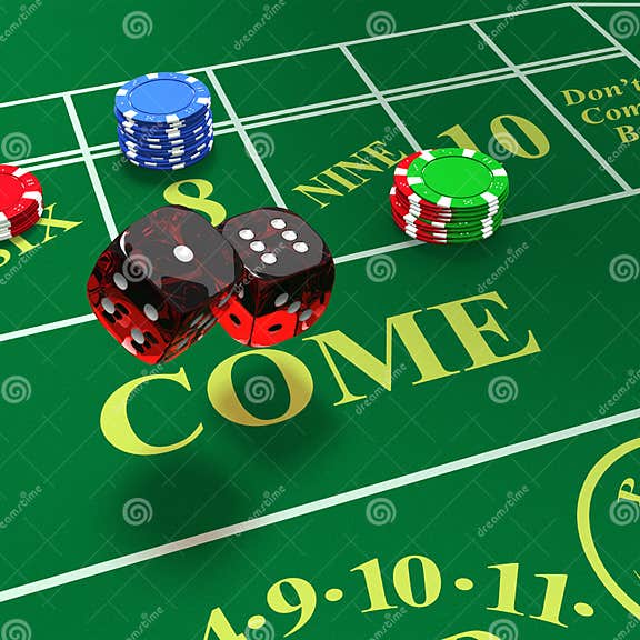 Shooting Craps with Bets on Table Stock Illustration - Illustration of ...