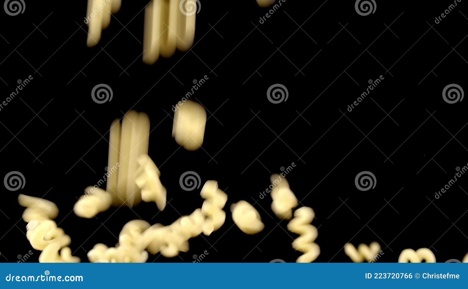 Shooting of Falling Pasta on Black Background Stock Footage - Video of ...