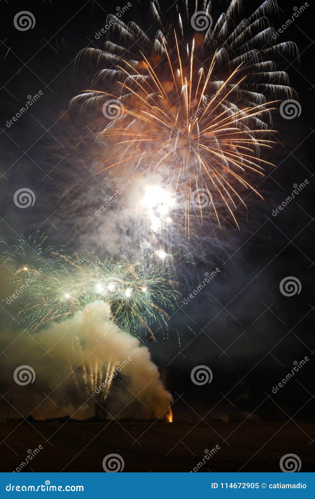 Shooting Fireworks at Night Stock Image - Image of fireworks, lights ...