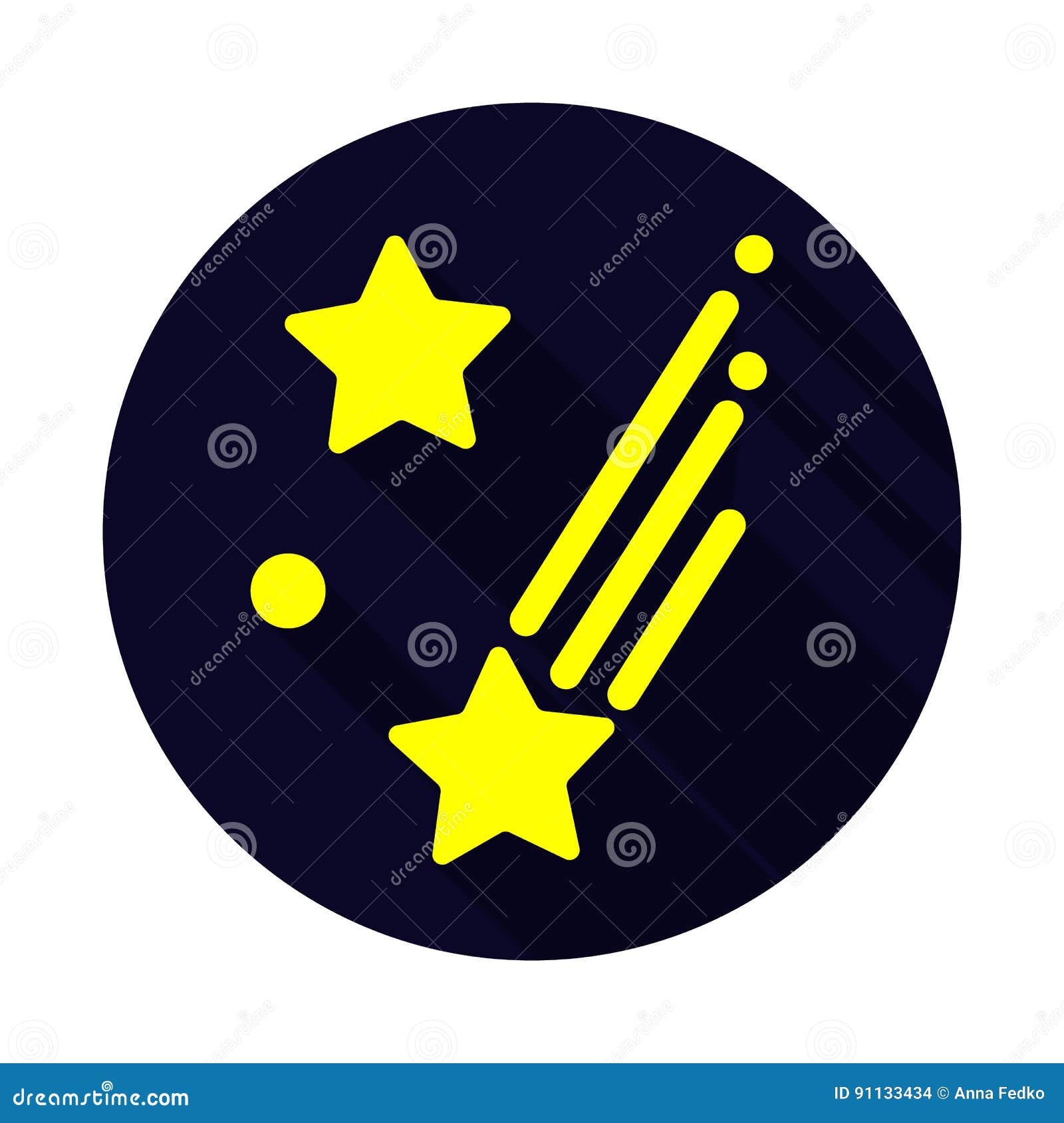 Shooting Flat Stars Icon with Long Shadow Stock Vector - Illustration ...
