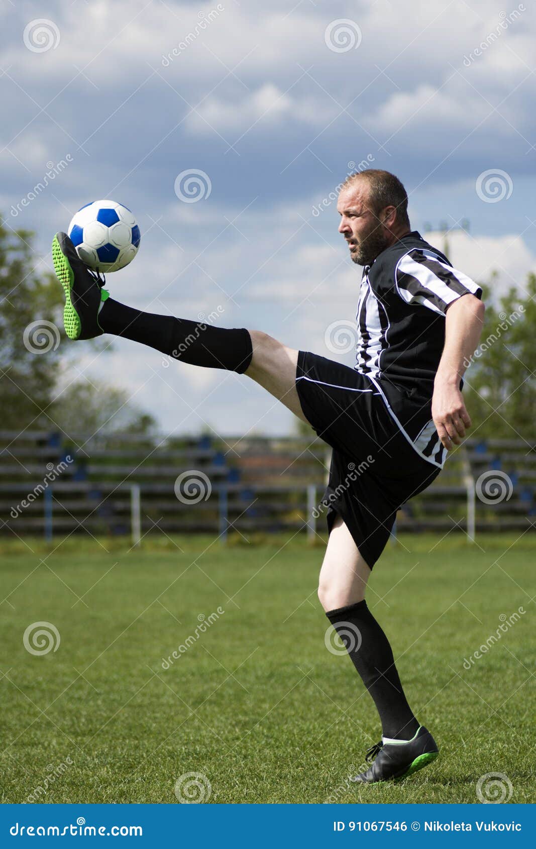 Shooting football ball stock photo. Image of player, ball - 91067546