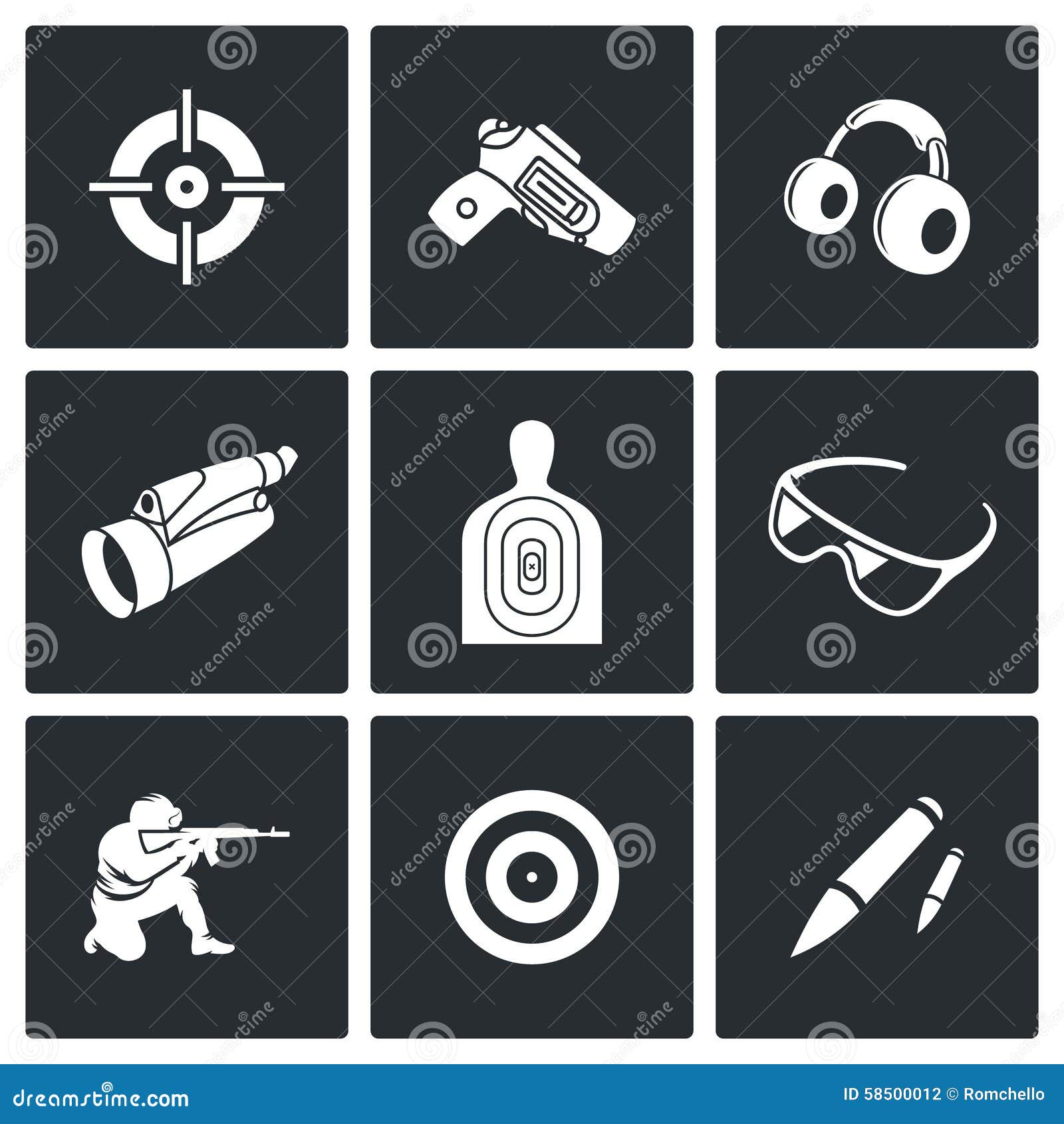 Shooting Gallery Icons. Vector Illustration. Stock Illustration ...