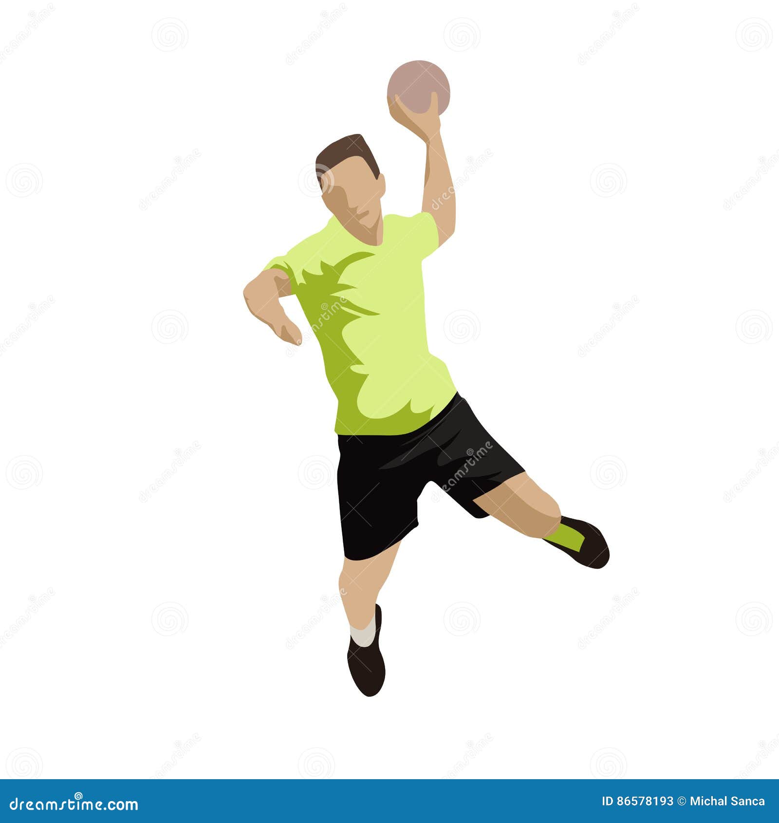Shooting Handball Player, Abstract Flat Design Stock Vector ...