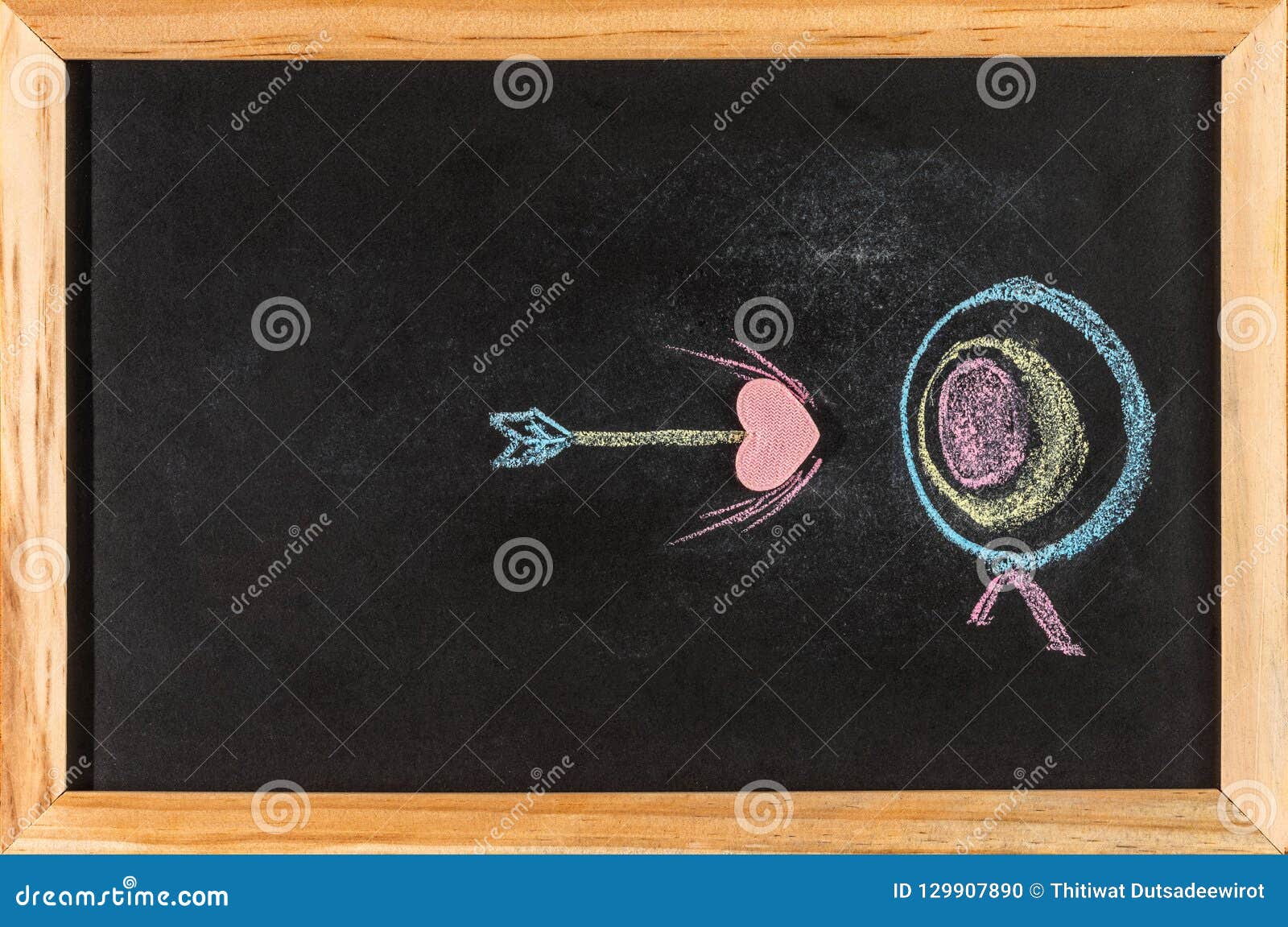 Shooting Heart Arrow To Target Stock Photo - Image of affection, board ...
