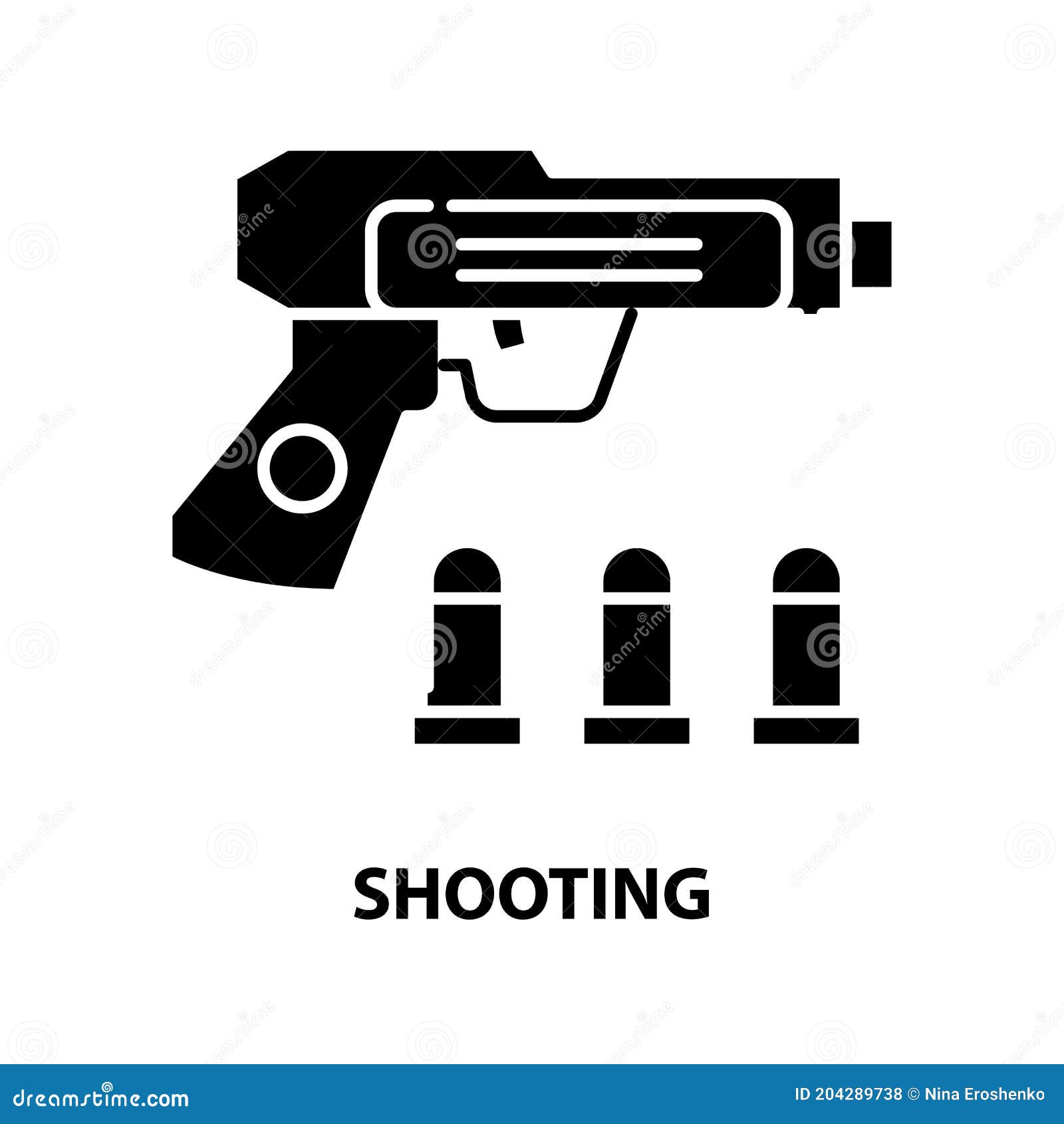 Shooting Icon, Black Vector Sign with Editable Strokes, Concept ...
