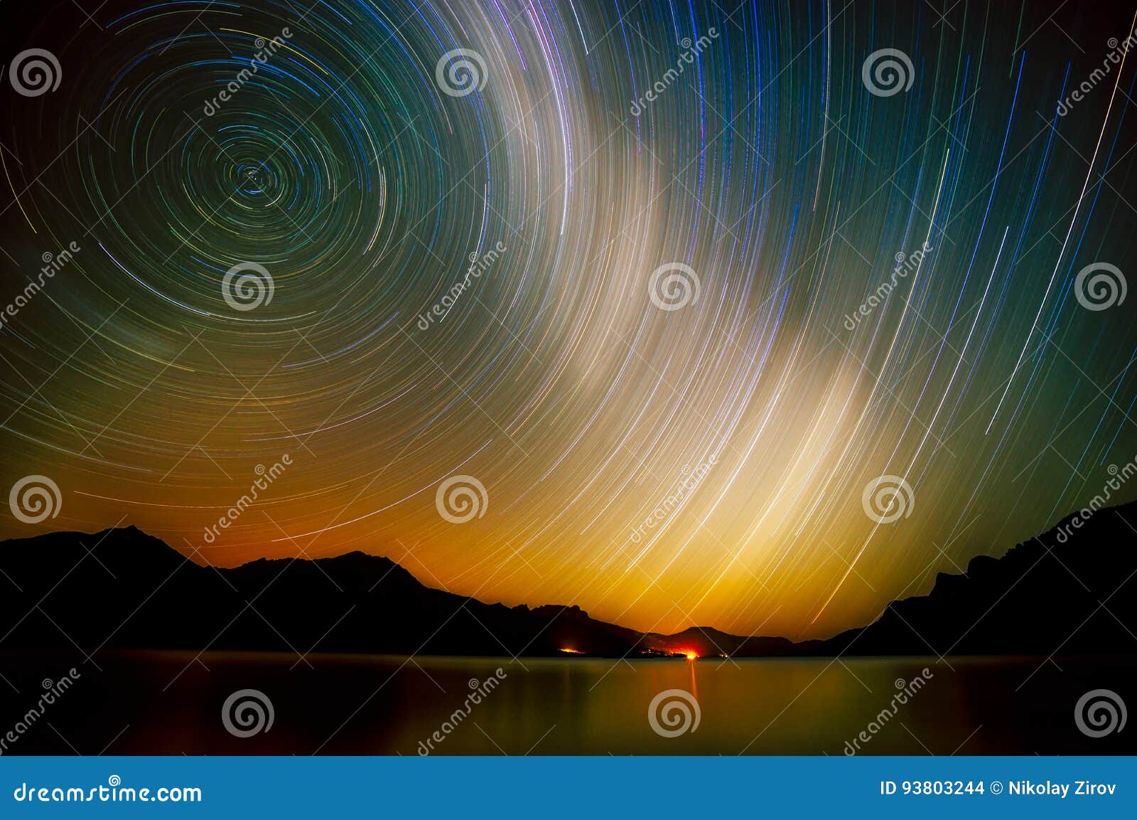 Shooting at Long Exposure. Starfall. Night Sky. Stars in the Night Sky ...