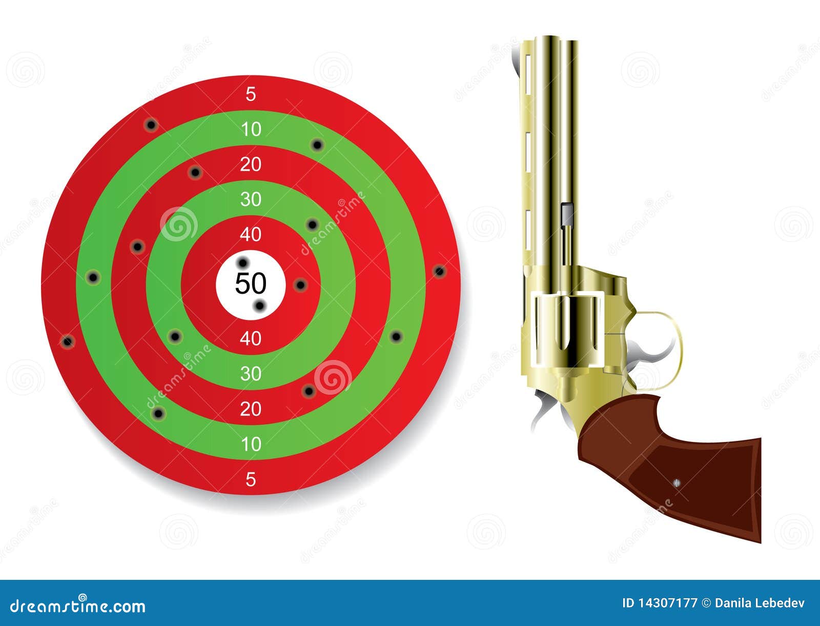 Shooting mark with gun stock vector. Illustration of shoot - 14307177