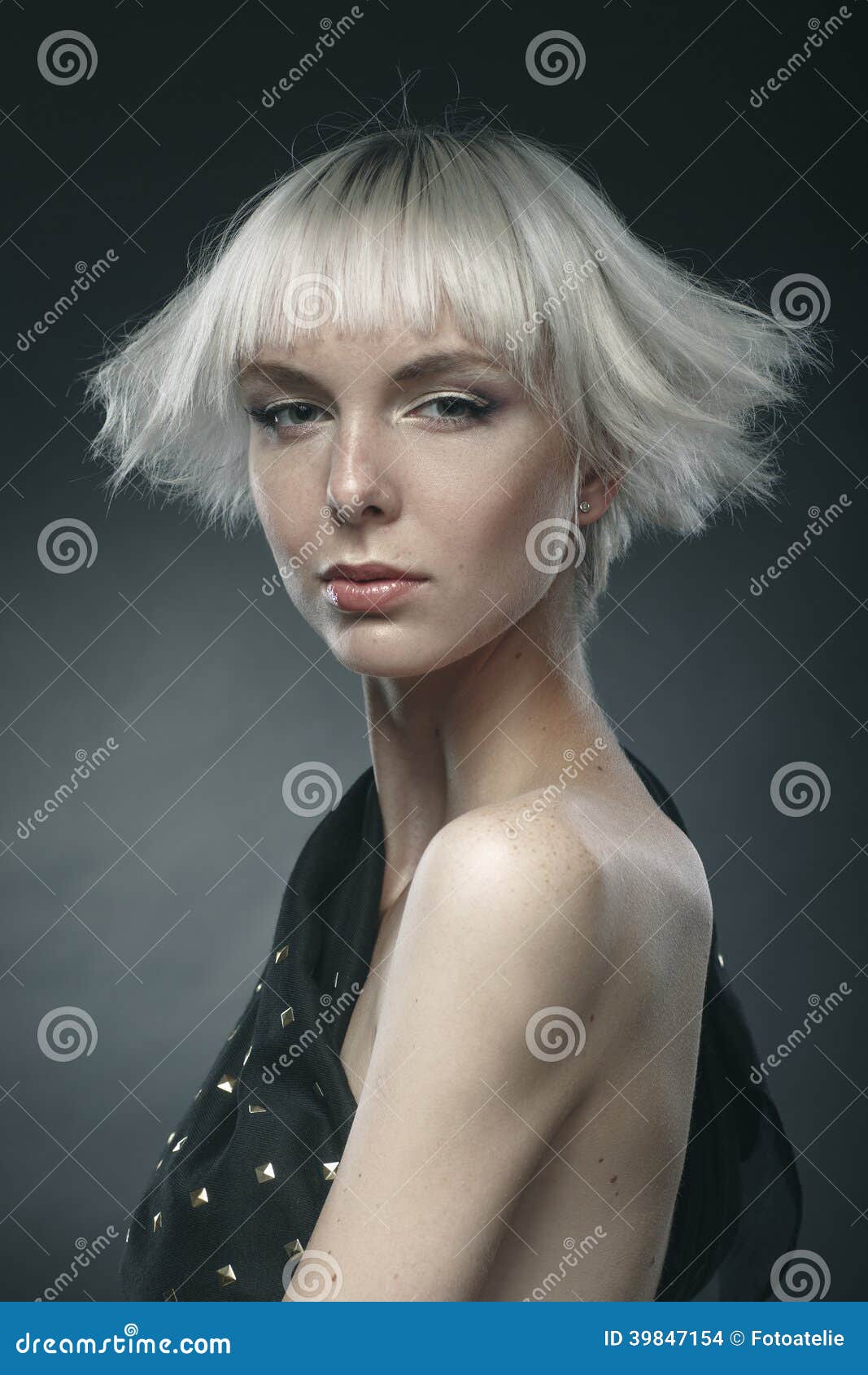 Shooting Model Tests. Professional Model Posing in the Studio. Stock ...