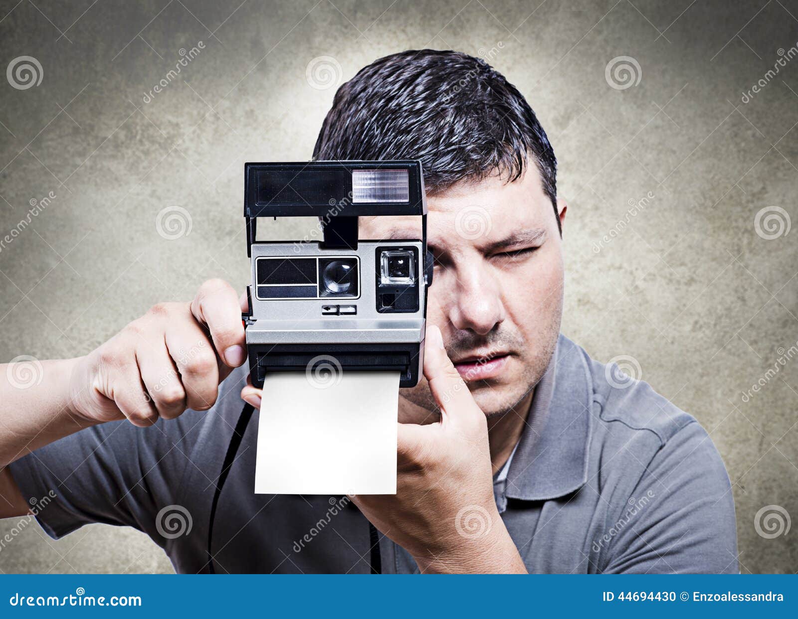 Shooting with a old camera stock photo. Image of advertising - 44694430