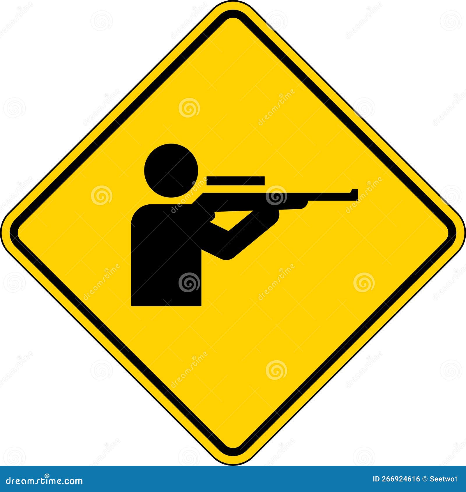 Shooting Range Diamond Caution Sign Rifle Range Symbol Stock Vector ...