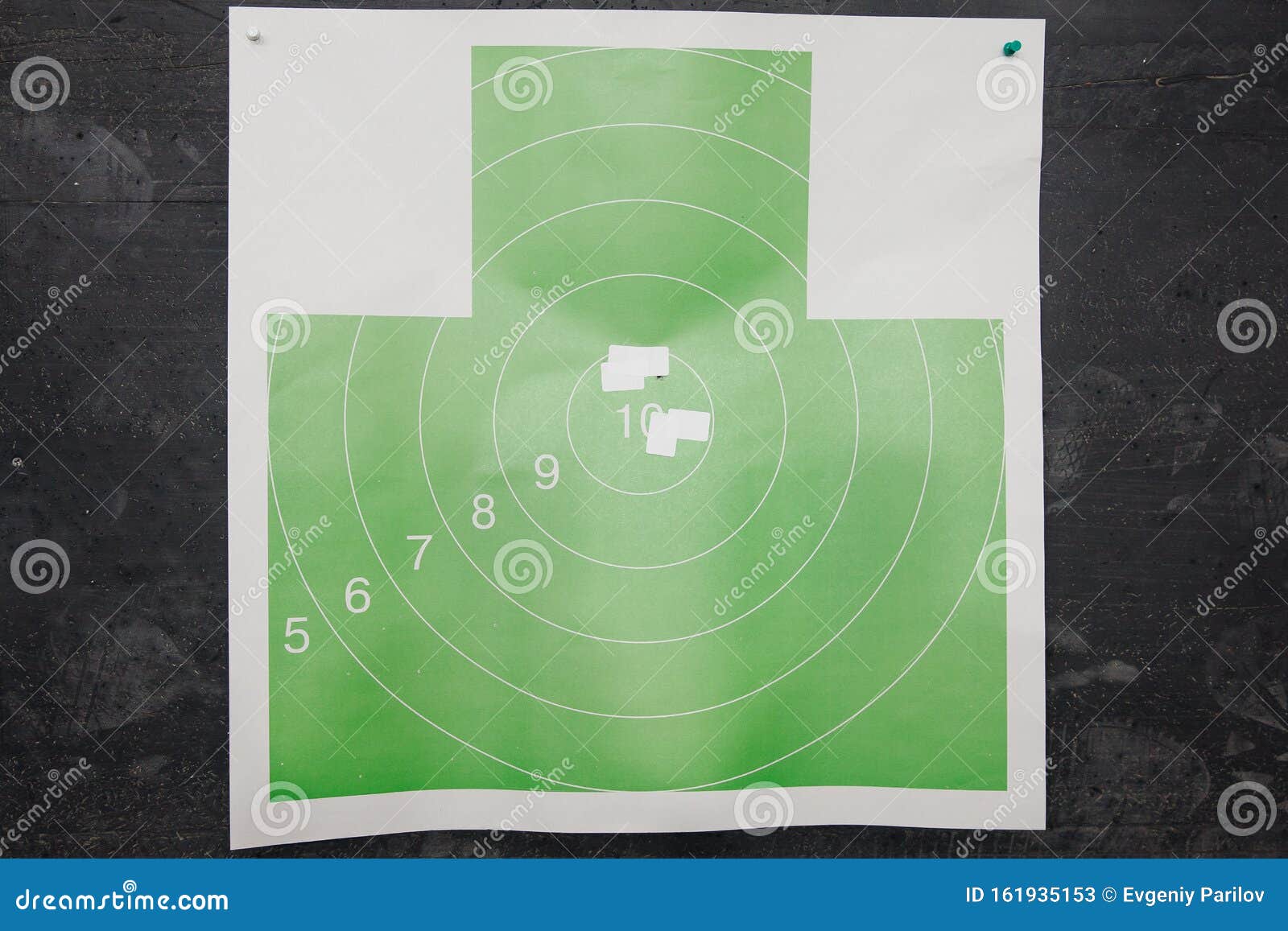 Shooting Range Gun. Paper Target in White and Green Color for Hit Stock ...