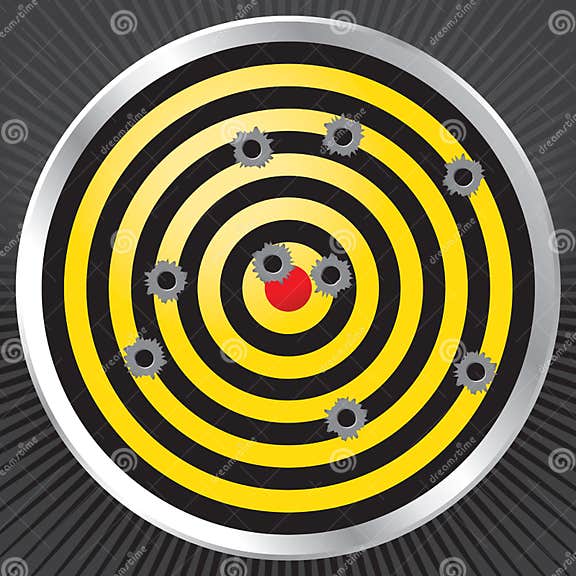 Shooting Range Gun Target with Bullet Holes Stock Vector - Illustration ...