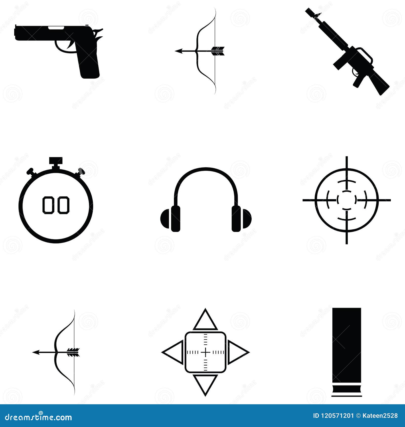 Shooting range icon set stock vector. Illustration of design - 120571201