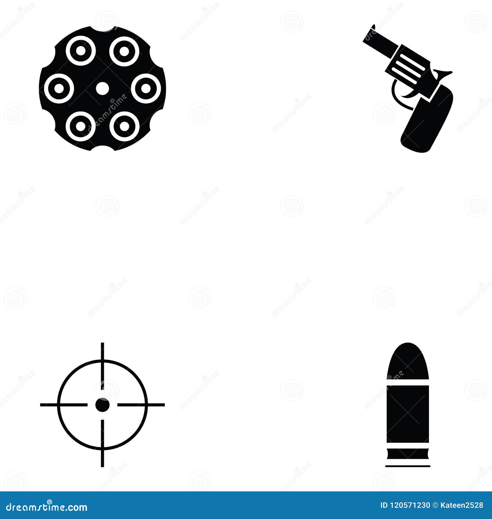 Shooting range icon set stock vector. Illustration of flat - 120571230