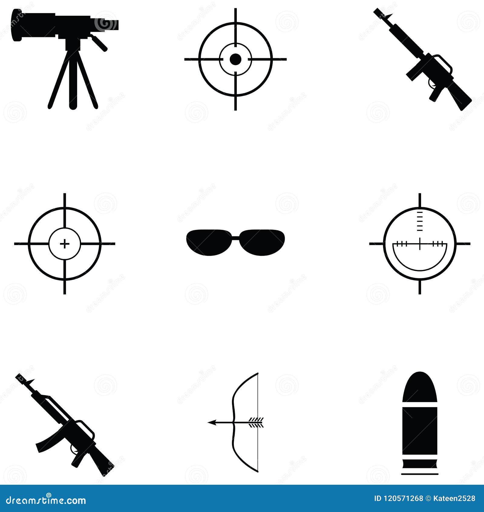 Shooting range icon set stock vector. Illustration of sport - 120571268