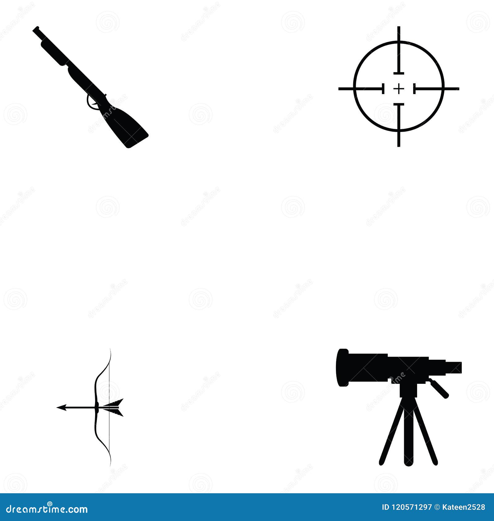 Shooting range icon set stock vector. Illustration of weapon - 120571297