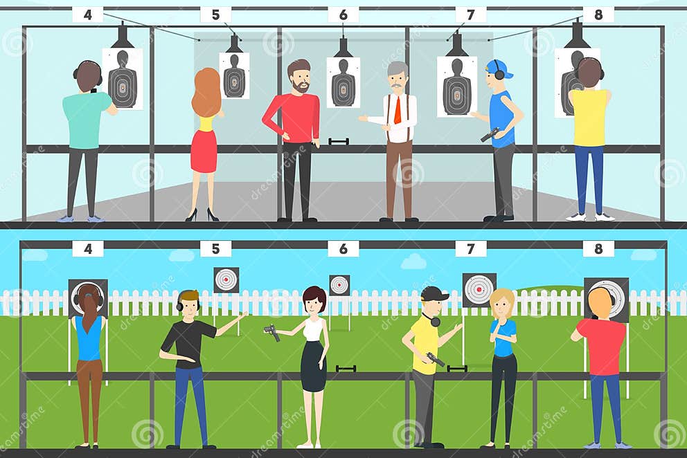 Shooting Range Illustration. Stock Vector - Illustration of bullet ...