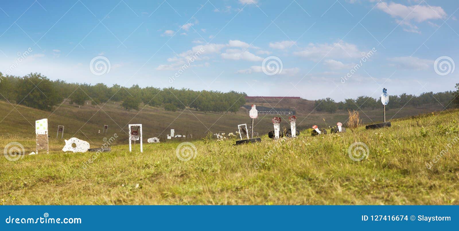 Shooting Range Out in the Open Stock Photo - Image of range, training ...