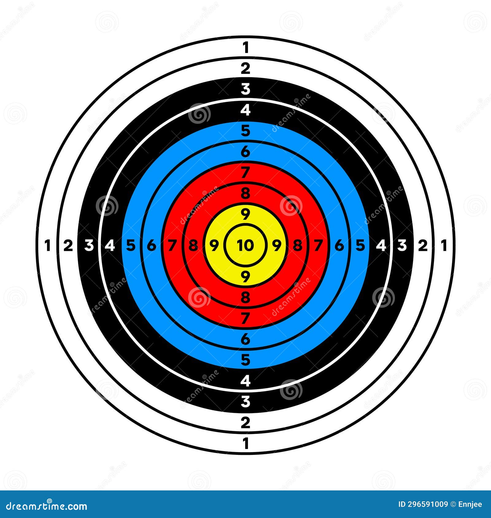 Shooting Range Paper Target with Divisions, Marks and Numbers. Archery ...