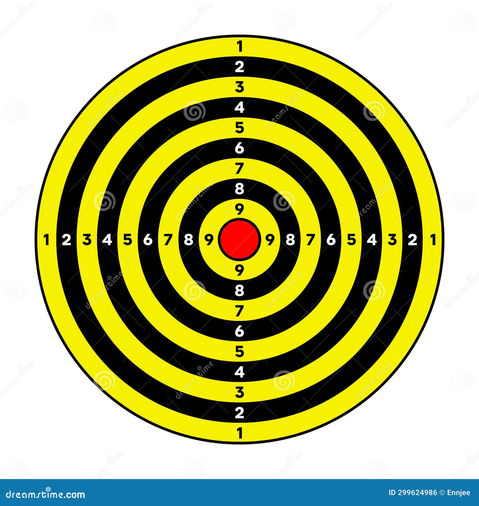 Shooting Range Paper Target with Divisions, Marks and Numbers. Archery ...