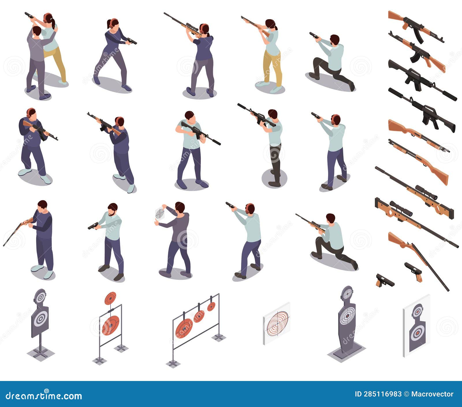 Shooting Range Set stock vector. Illustration of practice - 285116983