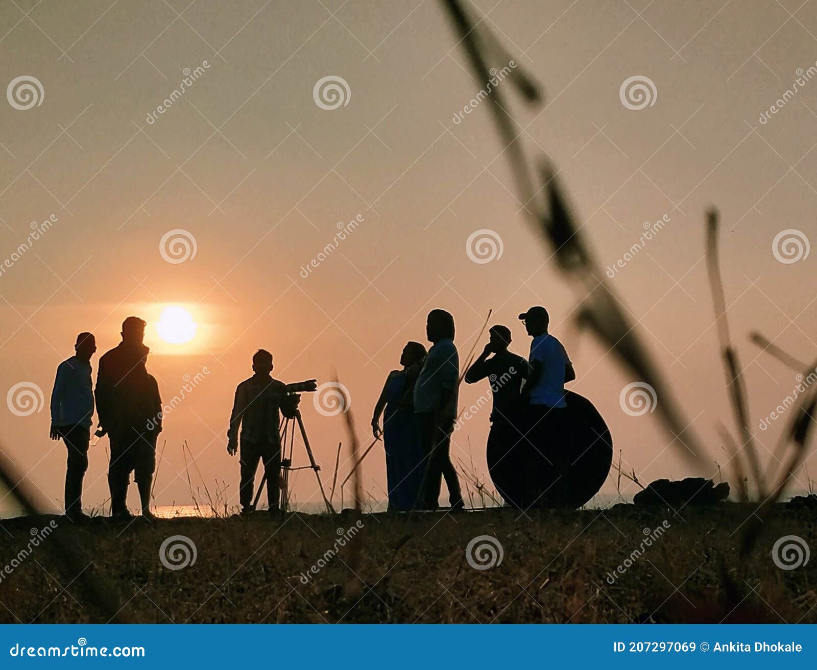 Shooting Shadow Image with Camera Man Sunset Shadow Shooting Stock ...