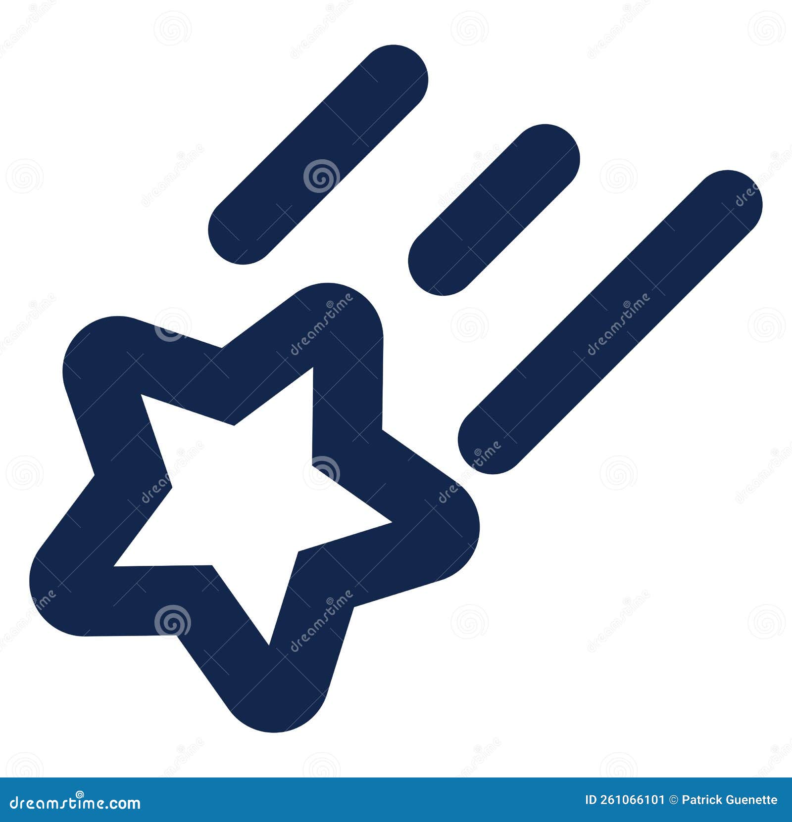 Shooting star, icon stock vector. Illustration of comet - 261066101