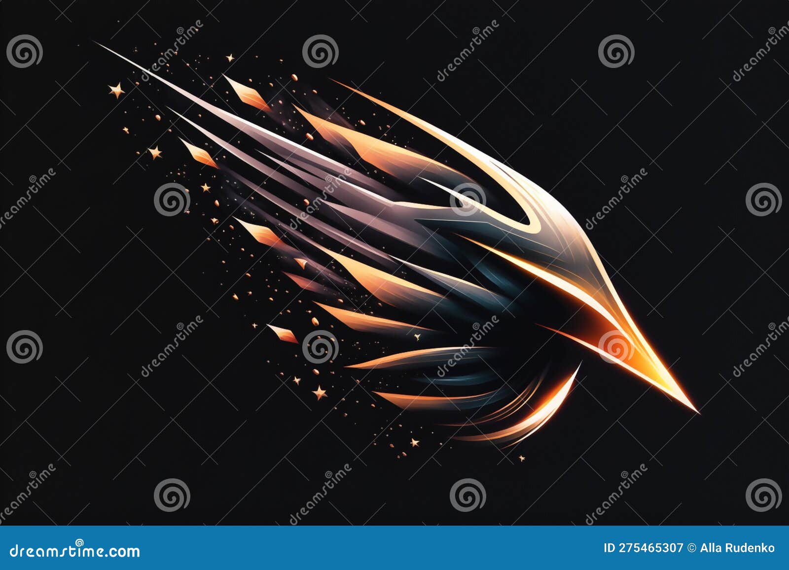 Shooting Star Or Meteorite Logo Design. AI Generated. Flat Sparkling ...