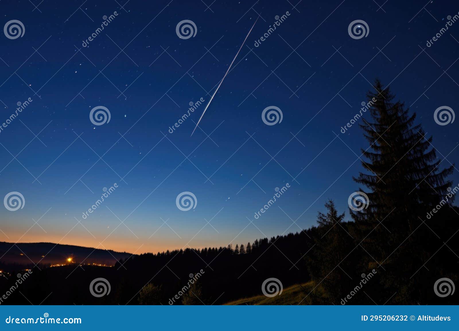 A Shooting Star Streaking Across the Sky Stock Photo - Image of ...