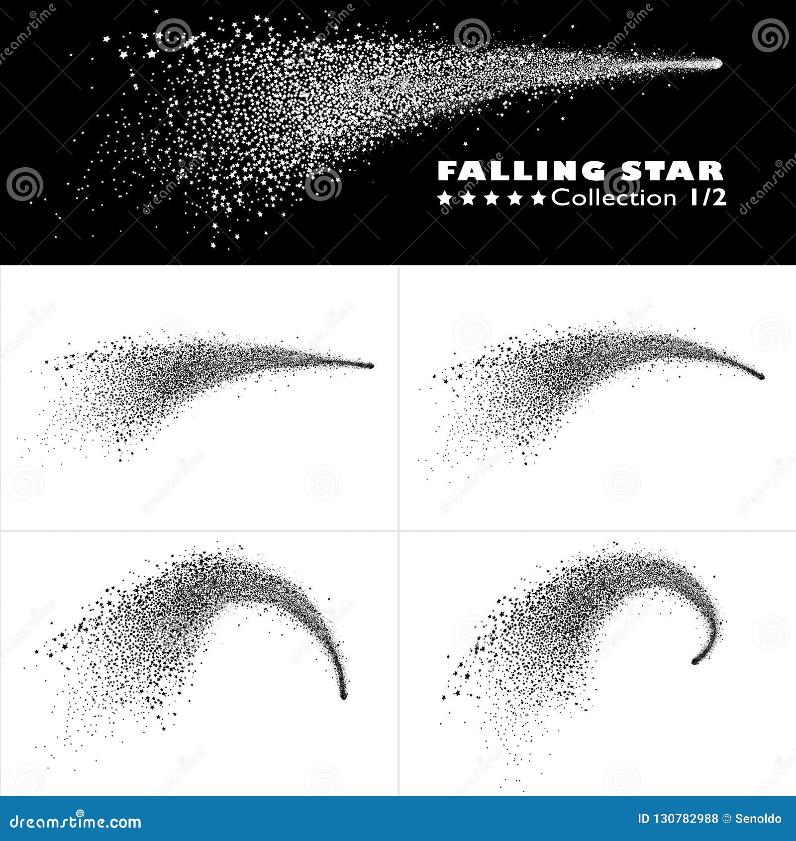 Shooting Star Trail Vector Collection 1 - Falling Star Stock Vector ...
