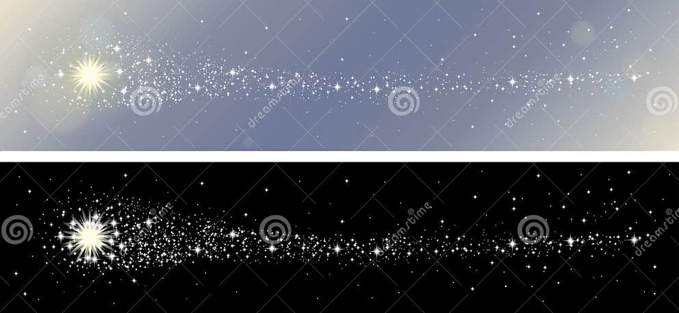 Shooting Stars banner set stock vector. Illustration of shiny - 46627191